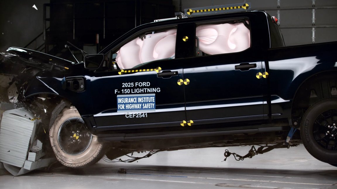 IIHS Testing Reveals Safety Flaws In 2025 Ford F-150 Lightning and ...