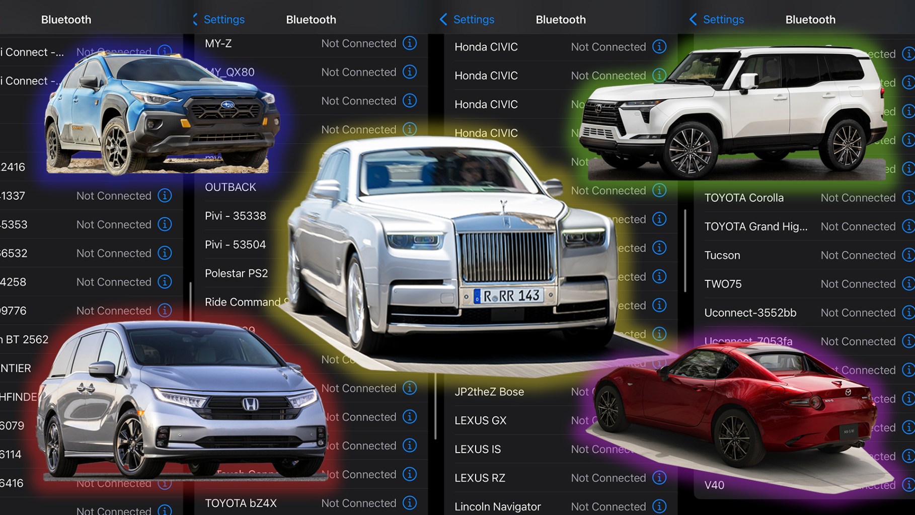 Goodbye to My Old iPhone’s Bluetooth List With 4 Years of Test Cars
