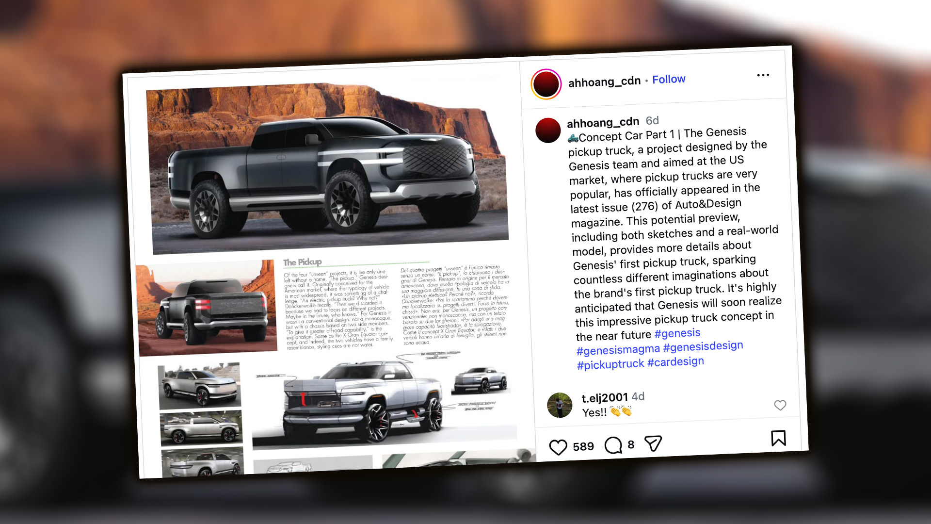 Genesis Designed a Body-on-Frame Truck for the US