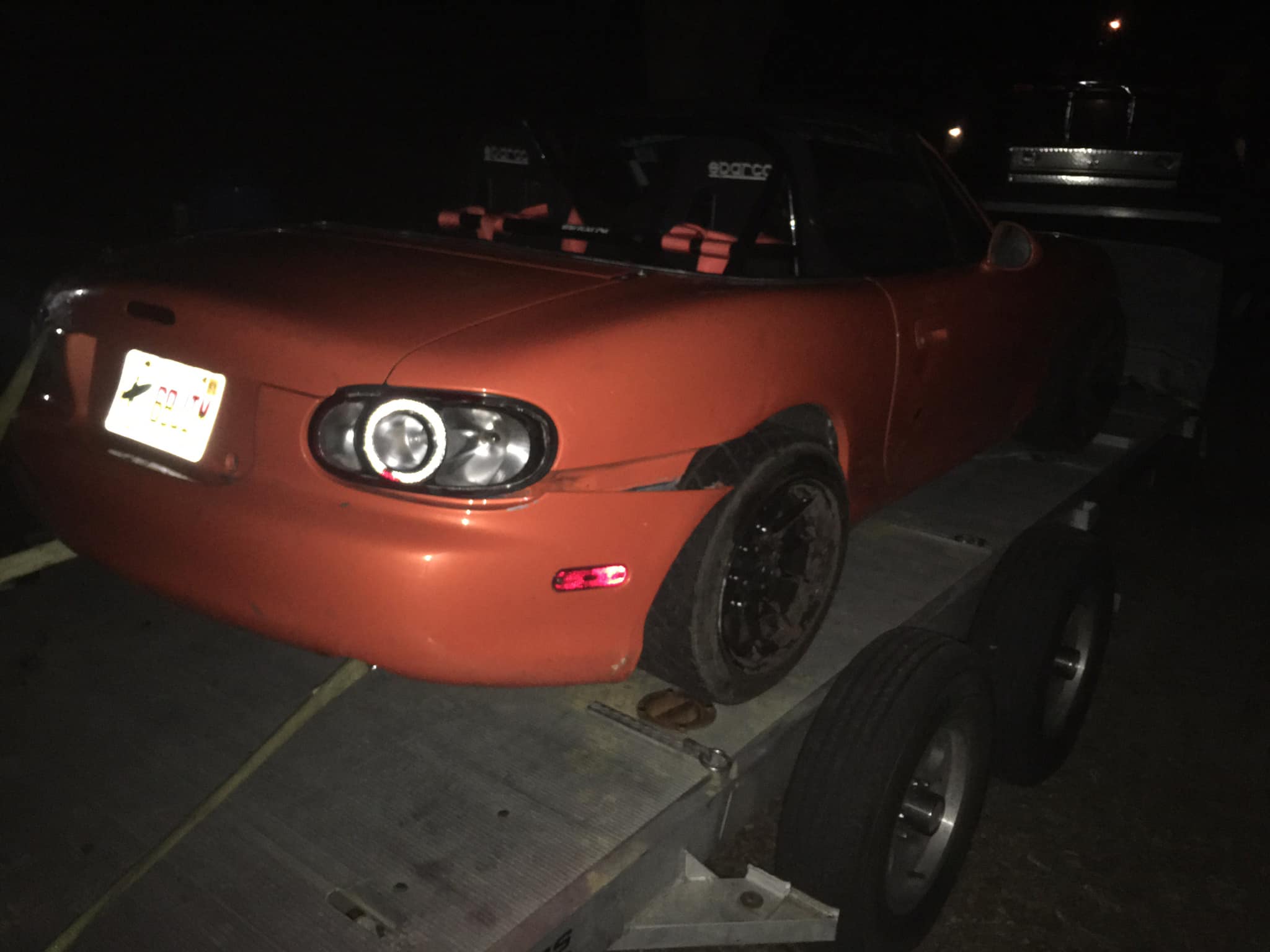 Legendary Hellcat-Powered Mazda Miata Lands in Ditch After Leaving Car Meet