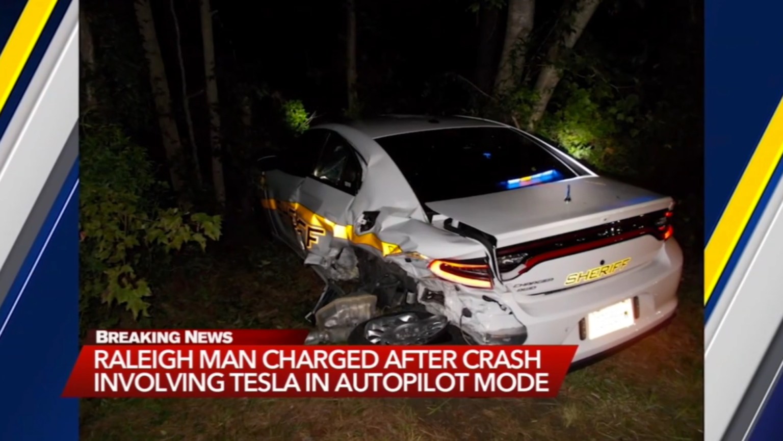 Tesla Driver Watching Movie on Autopilot Crashes Into Cop Cars: Police