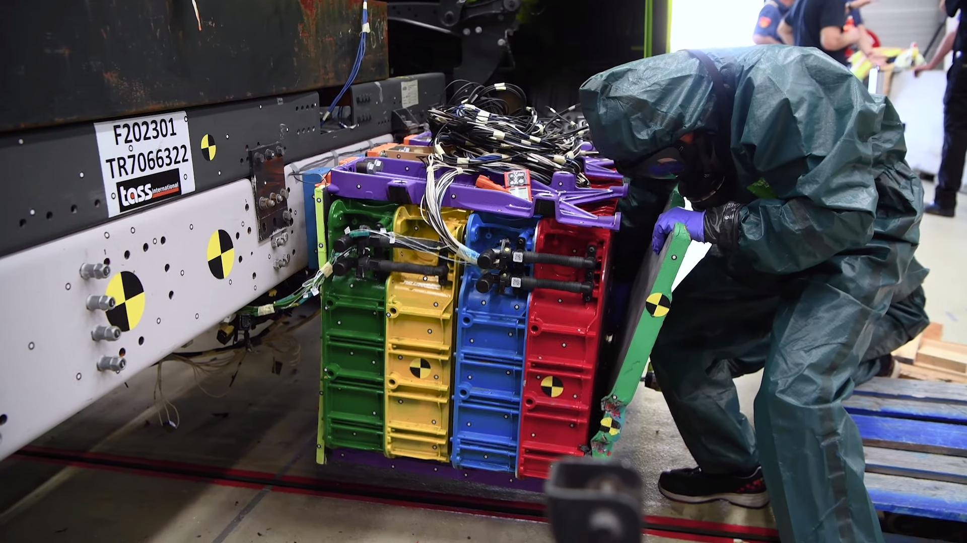 Crash Testing External Battery Packs on Electric Semis Is Kind of Amazing