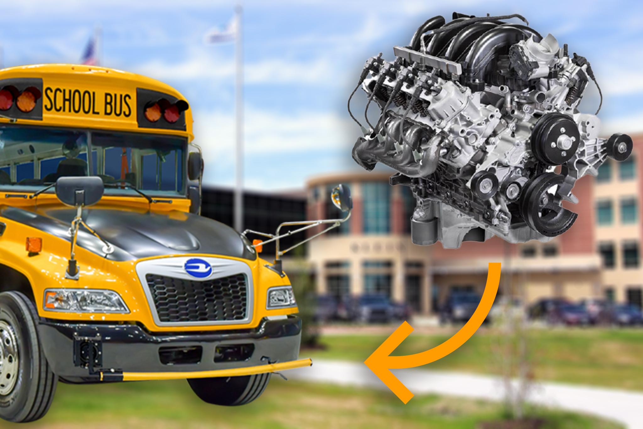 They're Sticking Ford's 7.3L Godzilla V8 Into Blue Bird School Buses
