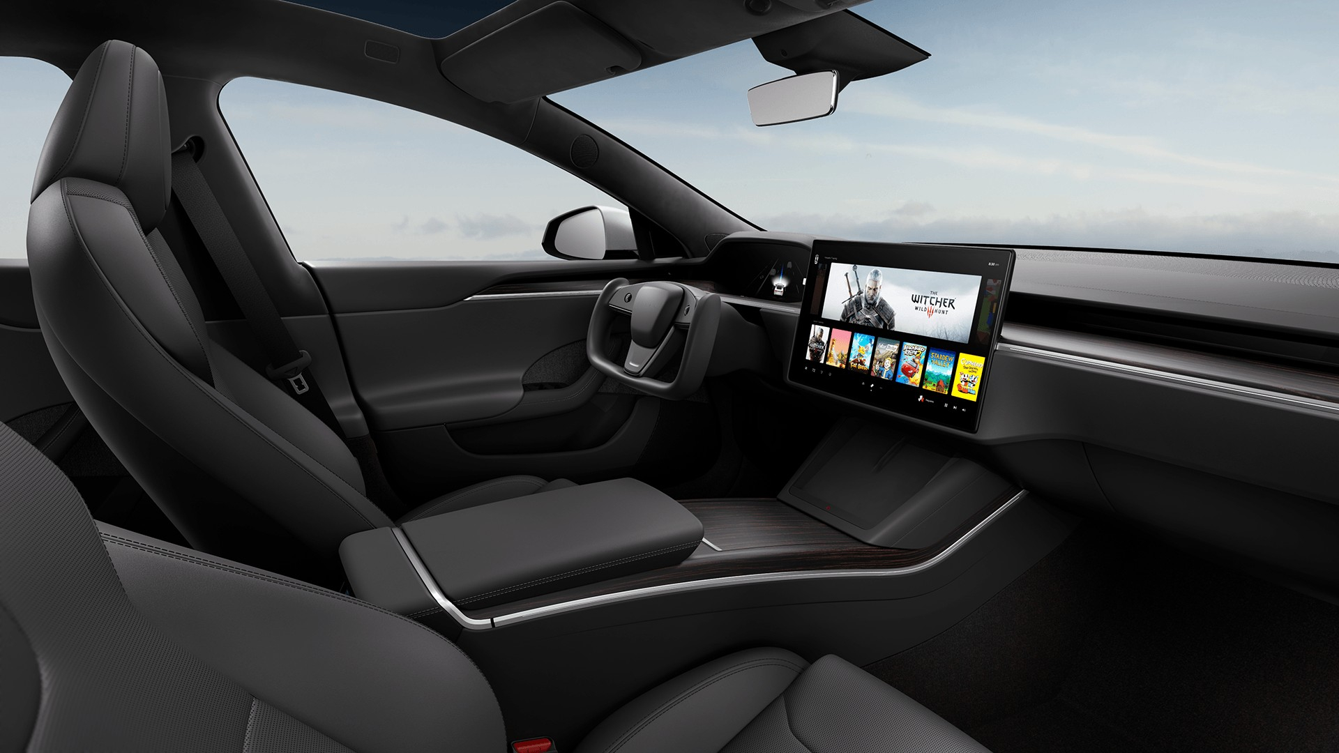 The Refreshed Tesla Model S Has a Goofy KITT-Style Steering Wheel