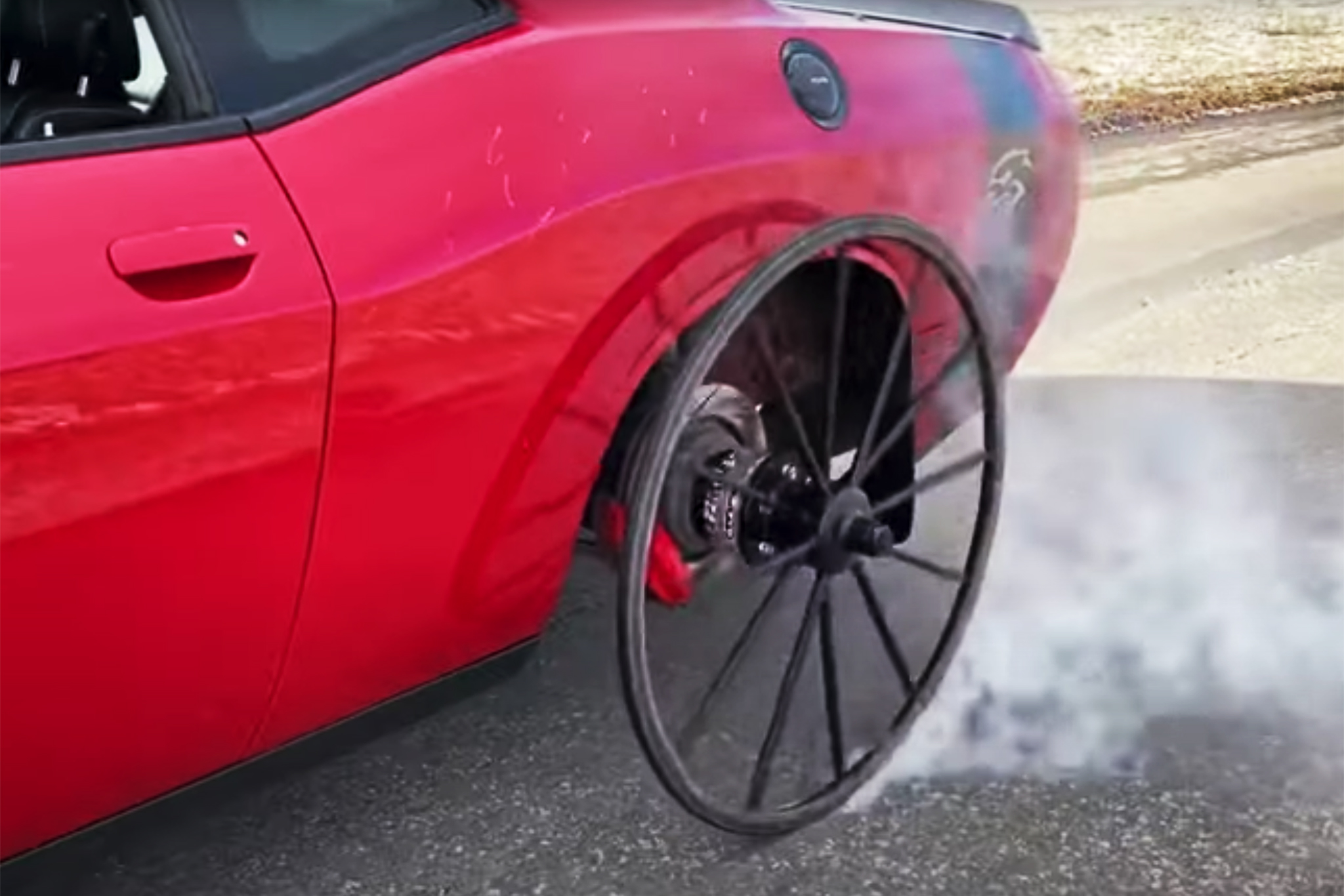 YouTuber Slaps Amish Buggy Wheels on a Dodge Challenger Hellcat—and It ...