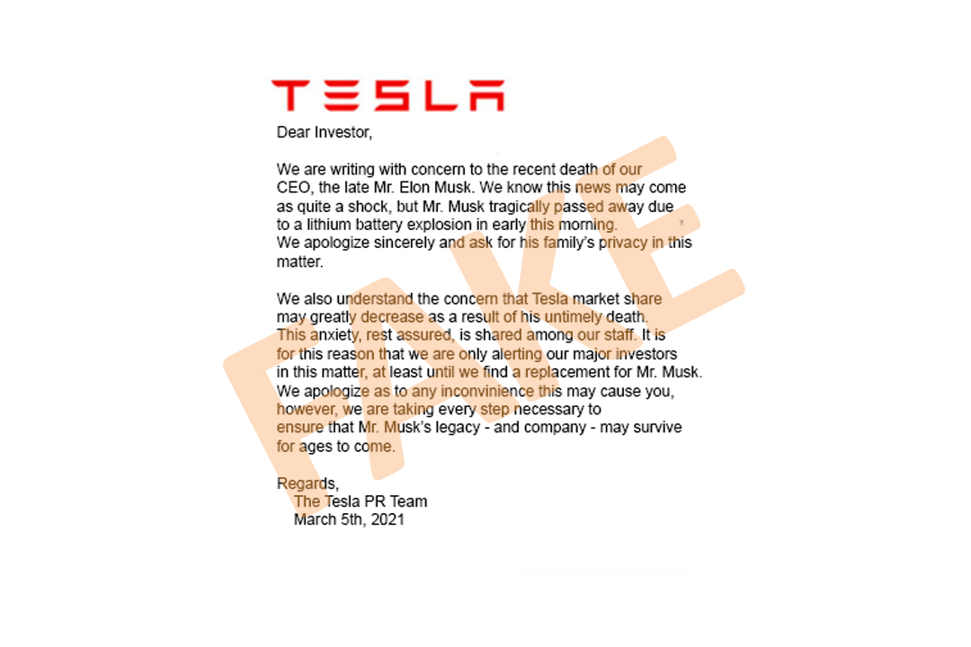 No, Elon Musk Is Not Dead