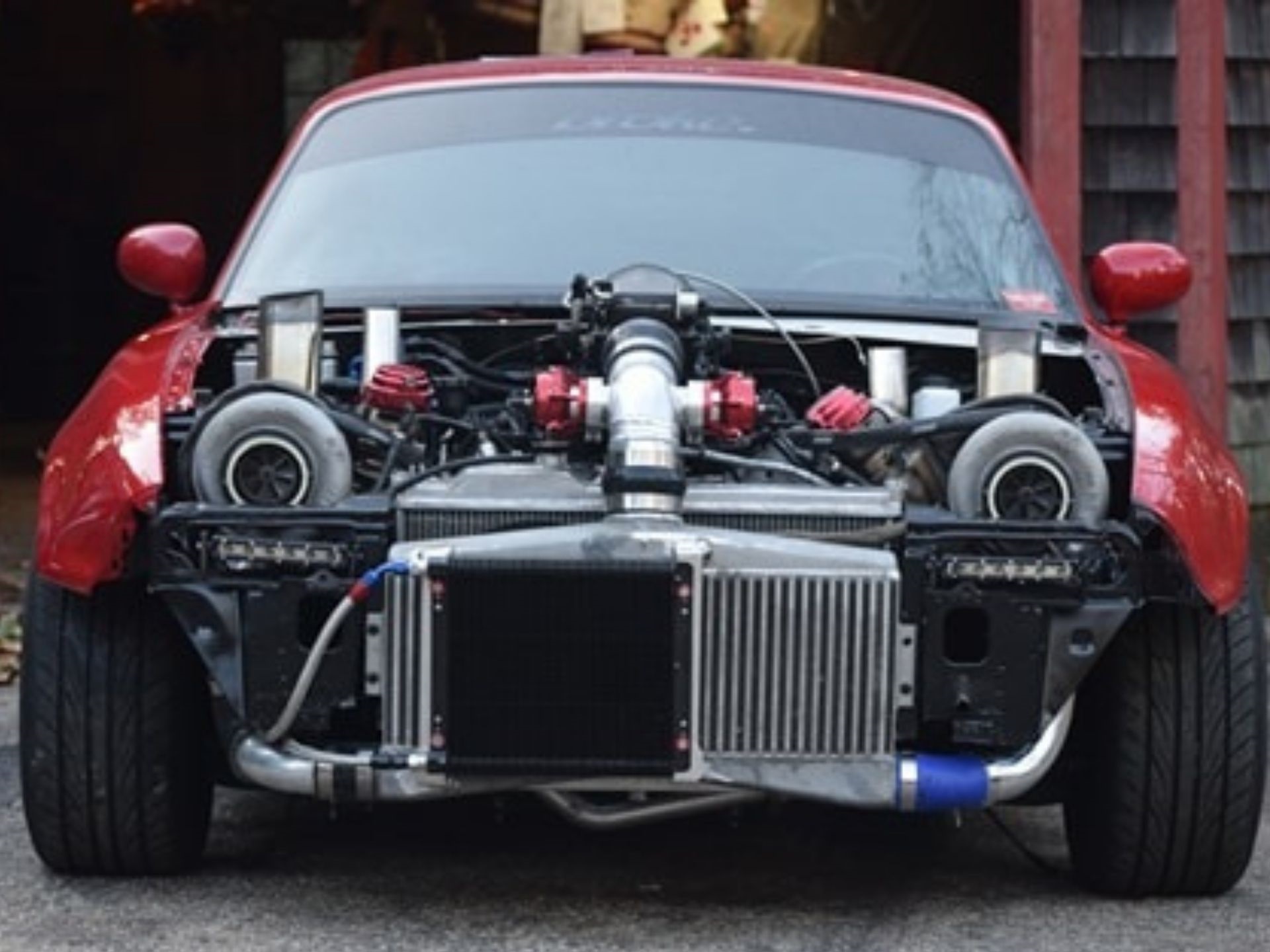 1990 Mazda Miata NA with a Silverado Engine and Twin Turbos Is Drag ...