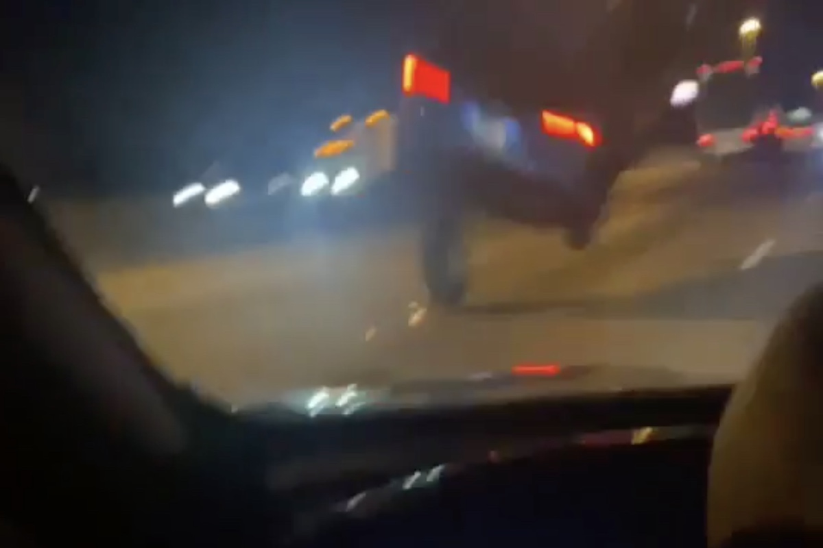 Watch a Toyota RAV4 Launch Off a Rogue Truck Tire and Roll Twice Down ...