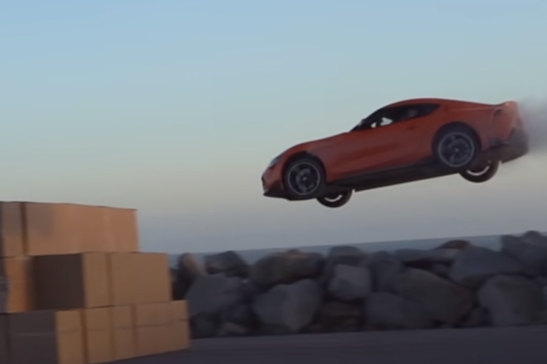 How Toyota Launched a Supra 100 Feet Into Some Cardboard