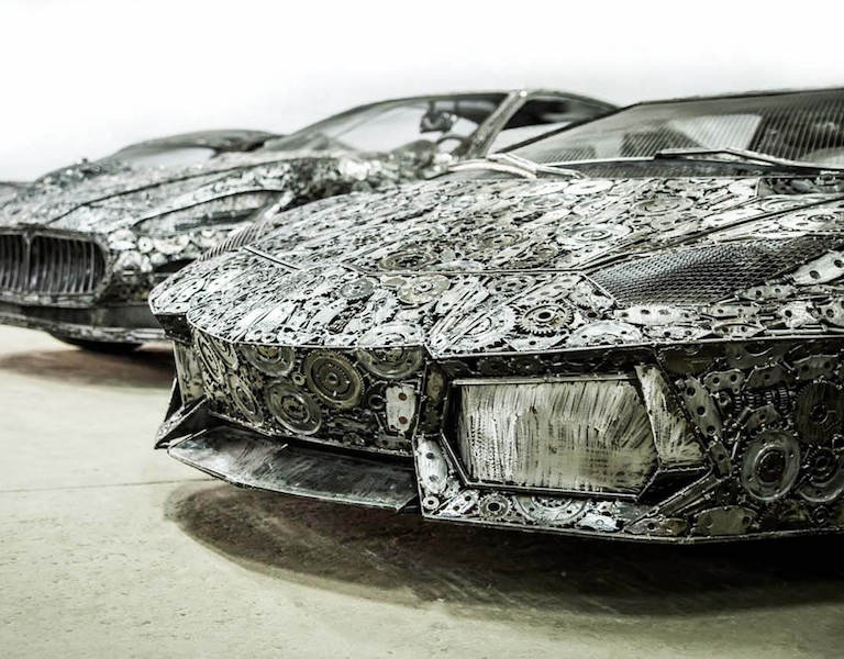 Polish Artists Turn Scrap Metal Into Scale Model Cars