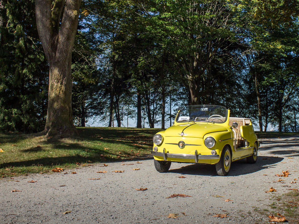 Laughing Around Town in a Fiat Jolly