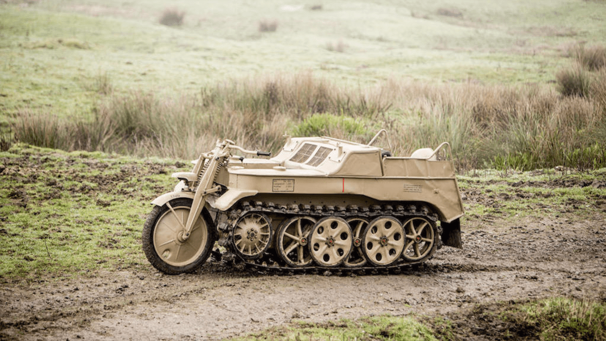 Buy this bonkers WWII half-track motorcycle this weekend