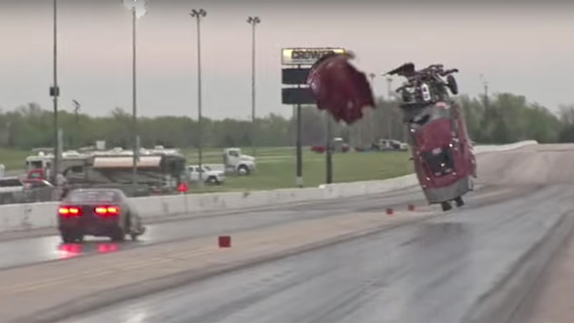 Watch This 4,000-HP Chevy Corvette Funny Car Drag Racer Catch Air and Crash