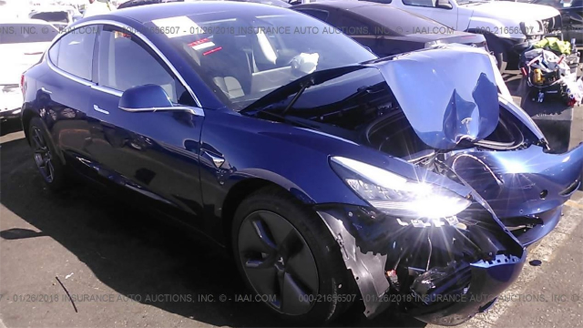There's Already a Wrecked Tesla Model 3 at a Salvage Auction