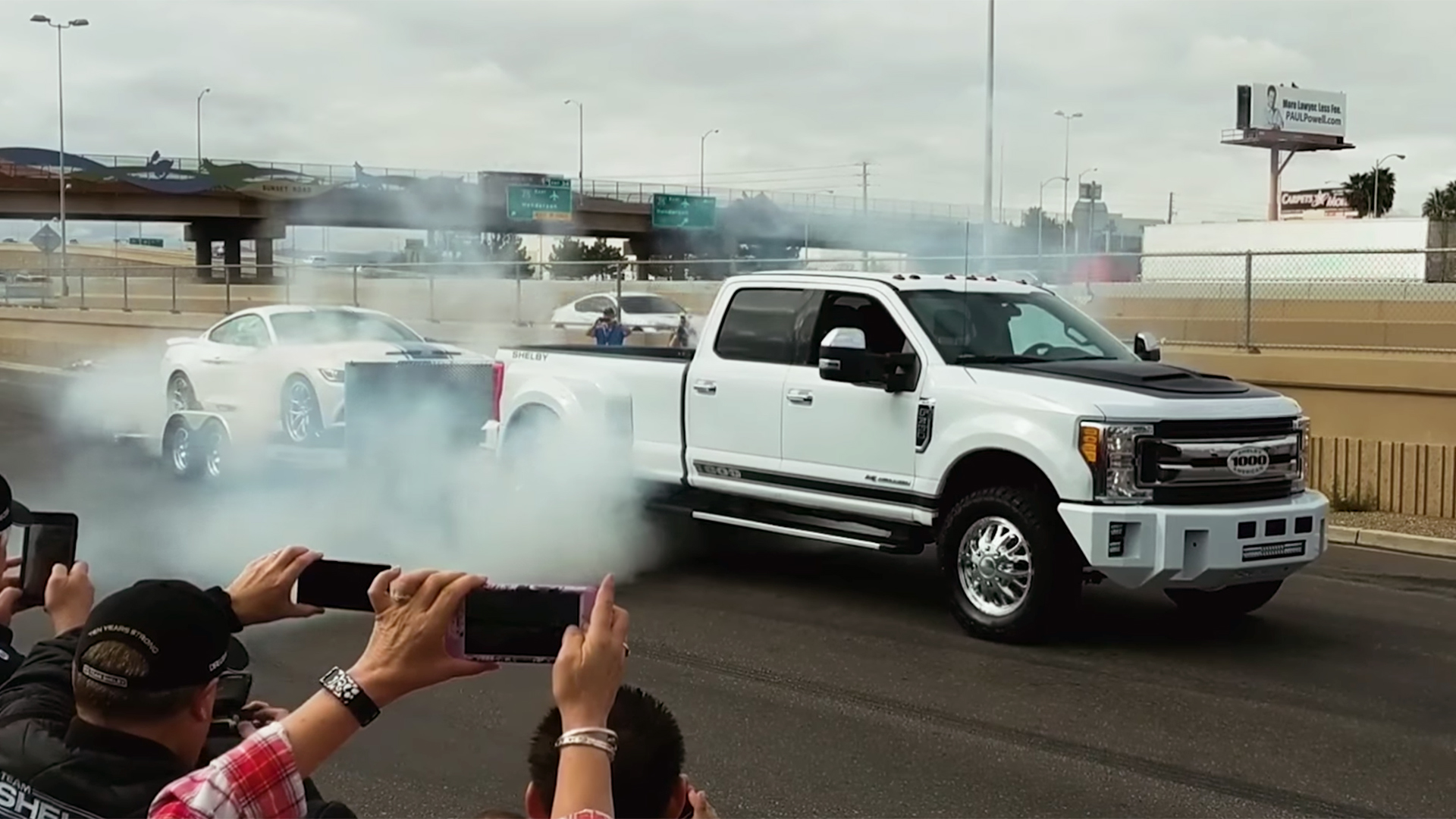 Shelby 1000 Diesel Dually Truck Double Burnout With a Super Snake ...