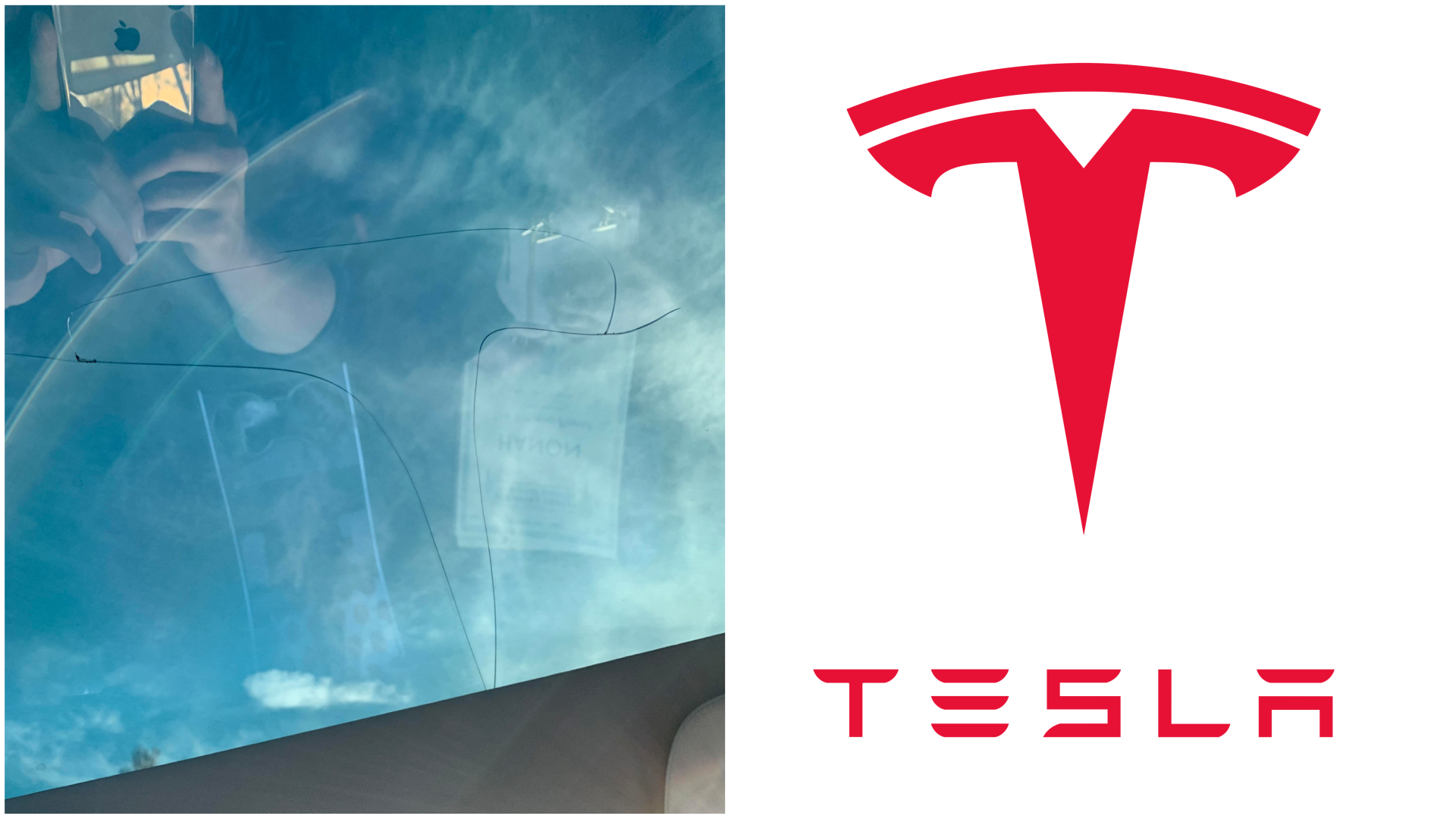 Tesla Model 3 Window Eerily Cracks in Exact Shape of Company's Logo