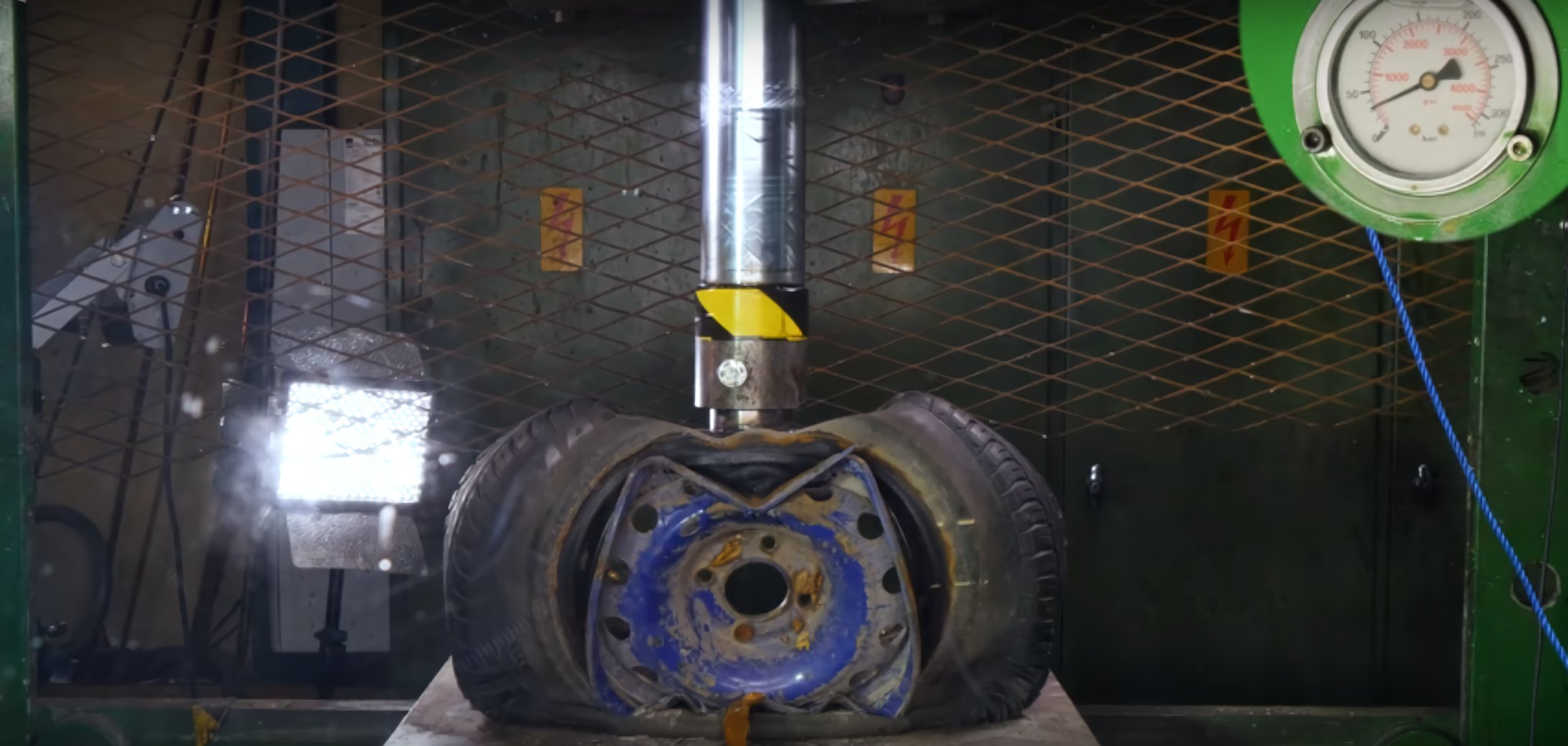 Watching Steel and Alloy Car Wheels Being Crushed by Hydraulic Press Is ...