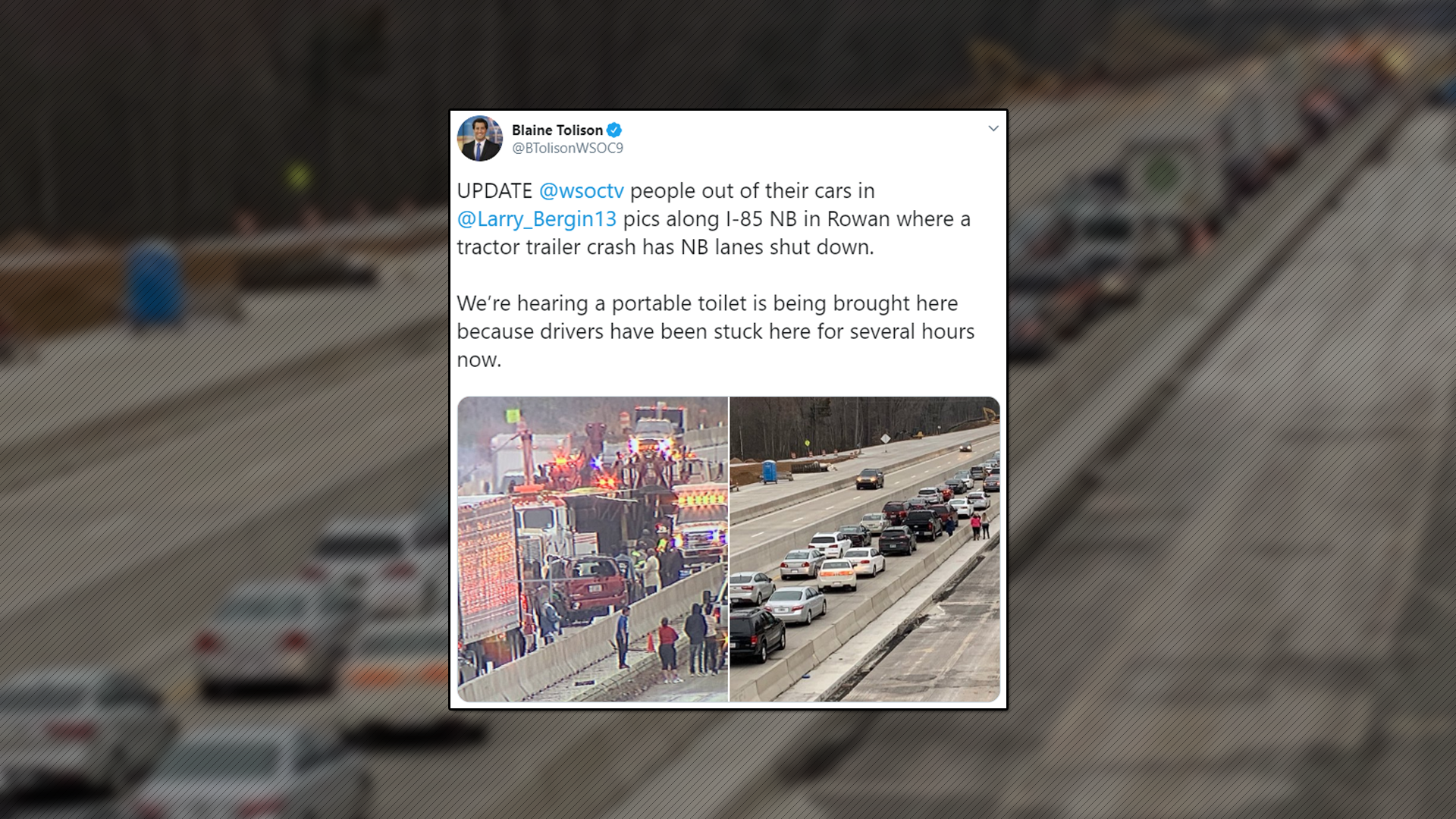 Emergency Porta-Potties Brought in to Relieve Drivers Stuck in ...