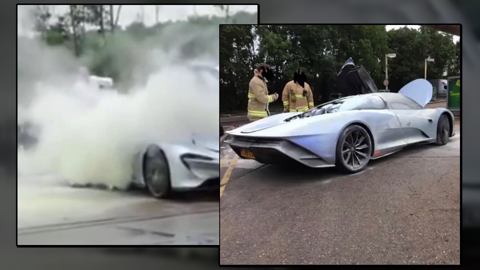 $2.3M McLaren Speedtail Test Mule Seen Billowing Smoke at Gas Station