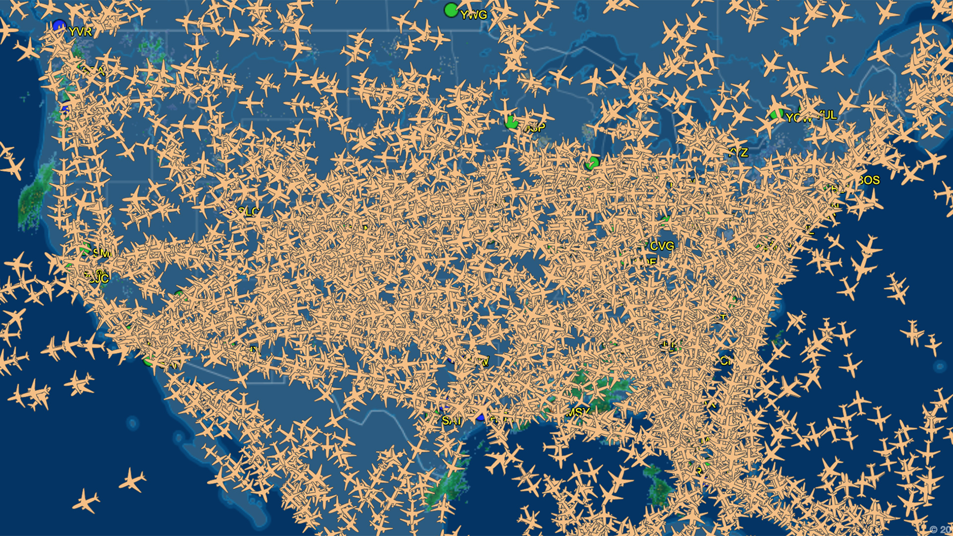 Live Flight Tracking Map Shows US Skies Are Full on a Record Holiday ...