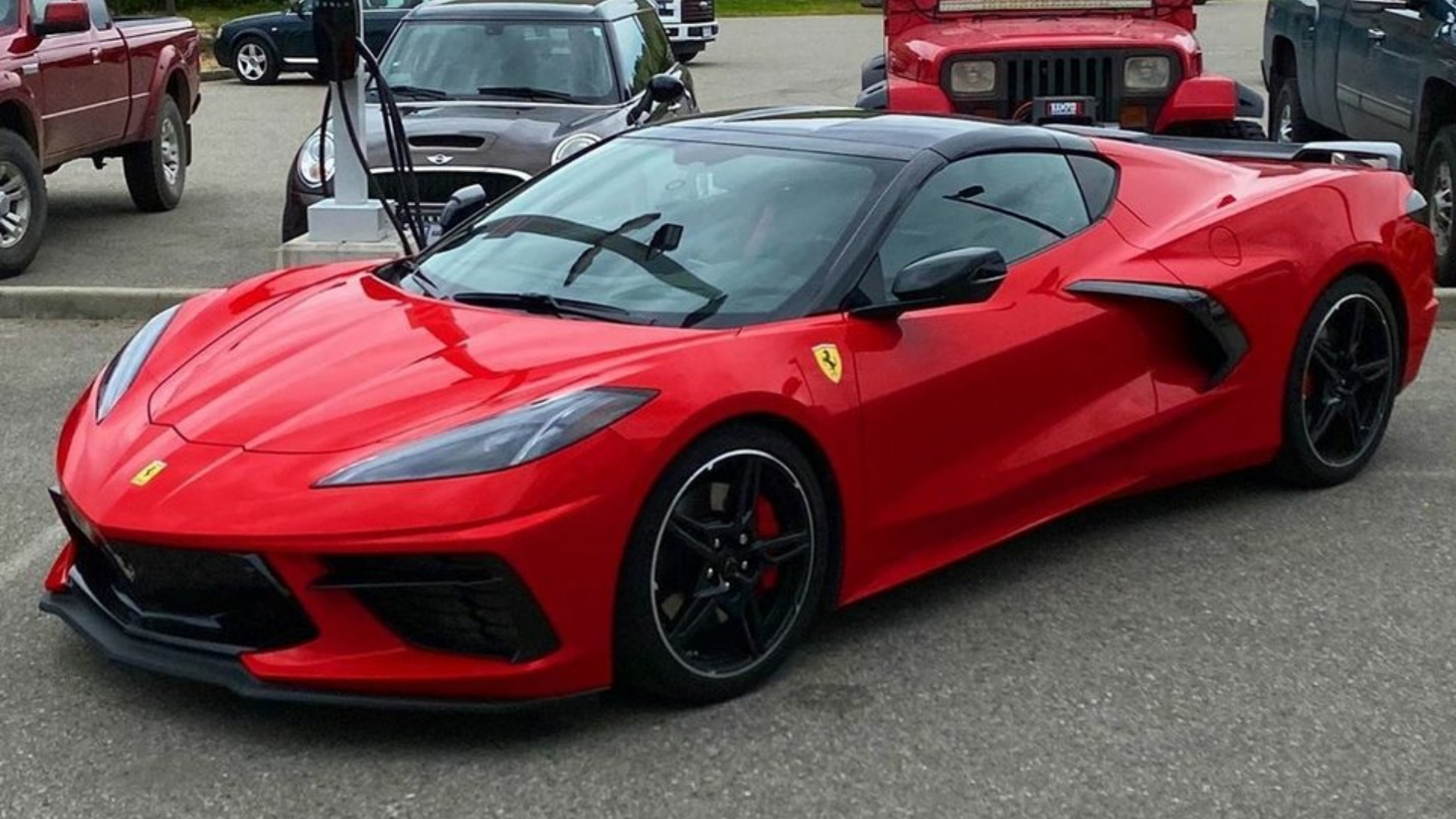 This Chevy Corvette C8 with Ferrari Badges Was an A+ Troll Job