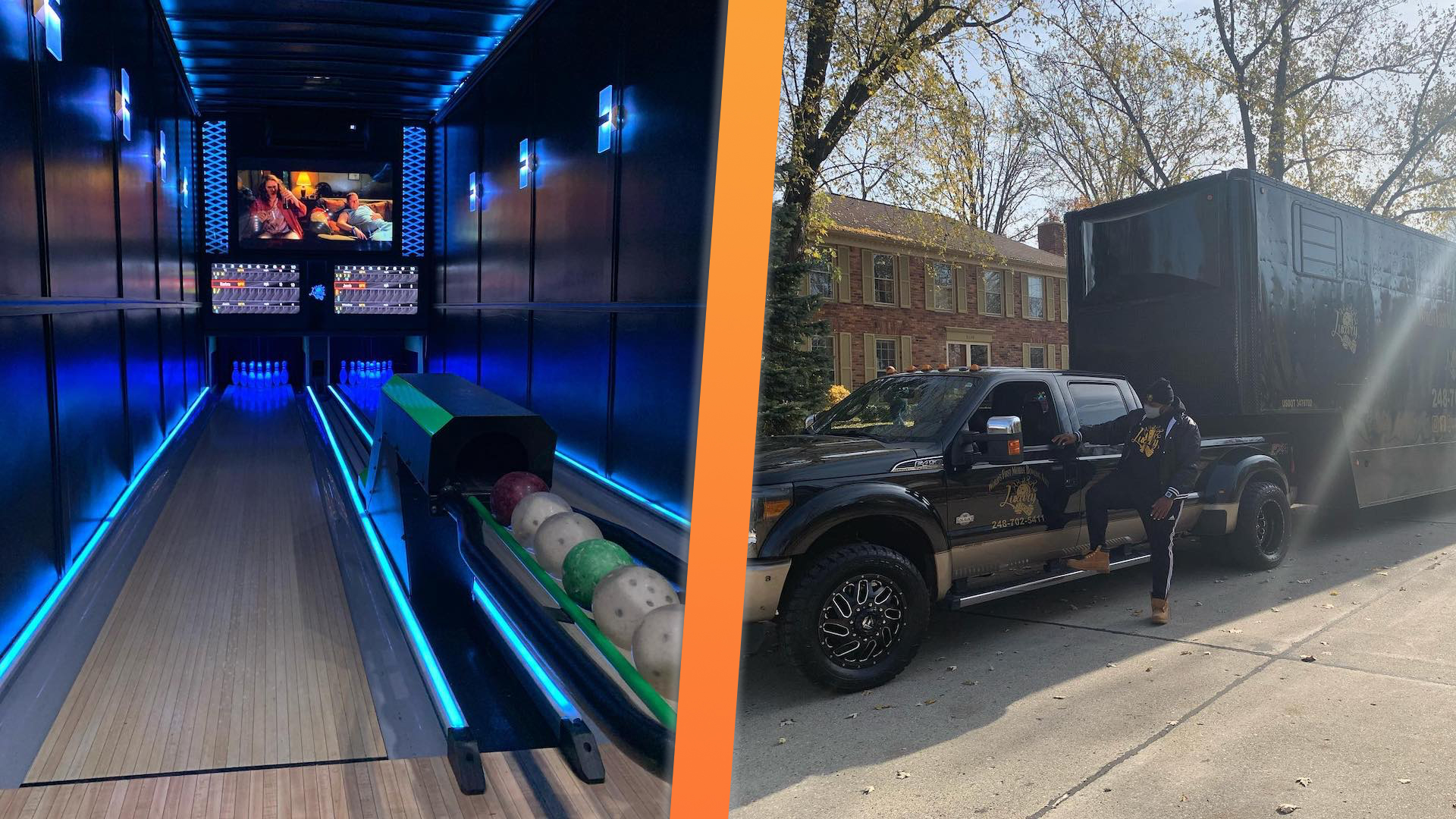 This 53-Foot Mobile Bowling Alley Towed by a Ford Super Duty Is Helping ...