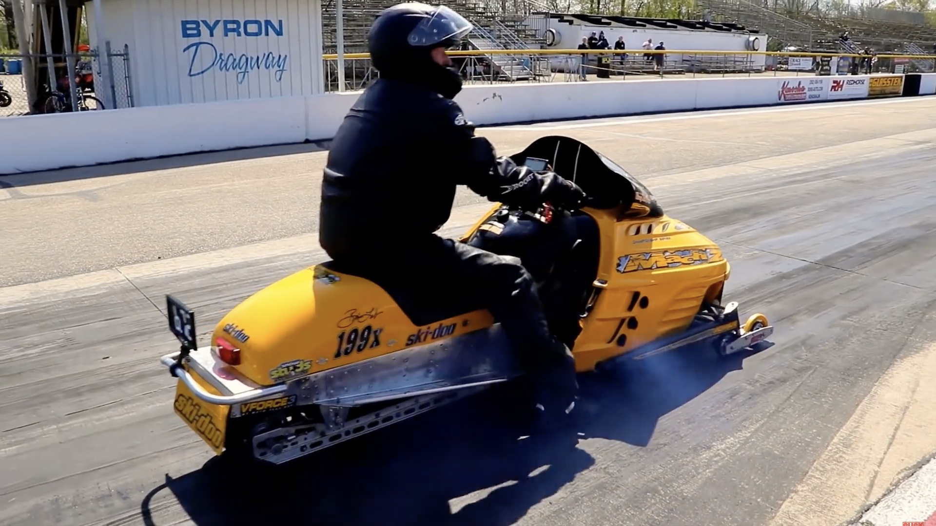 Watch a Modified Snowmobile Keep Up With a Hayabusa at the Drag Strip