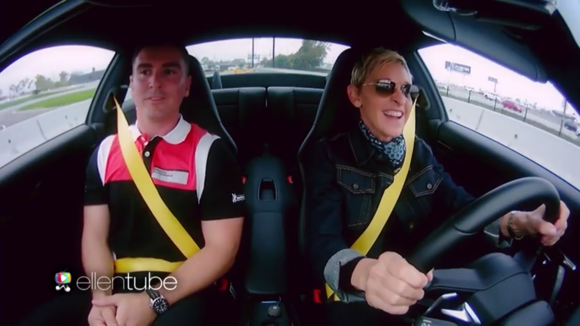 Ellen Visits The Porsche Experience Center In Carson, California