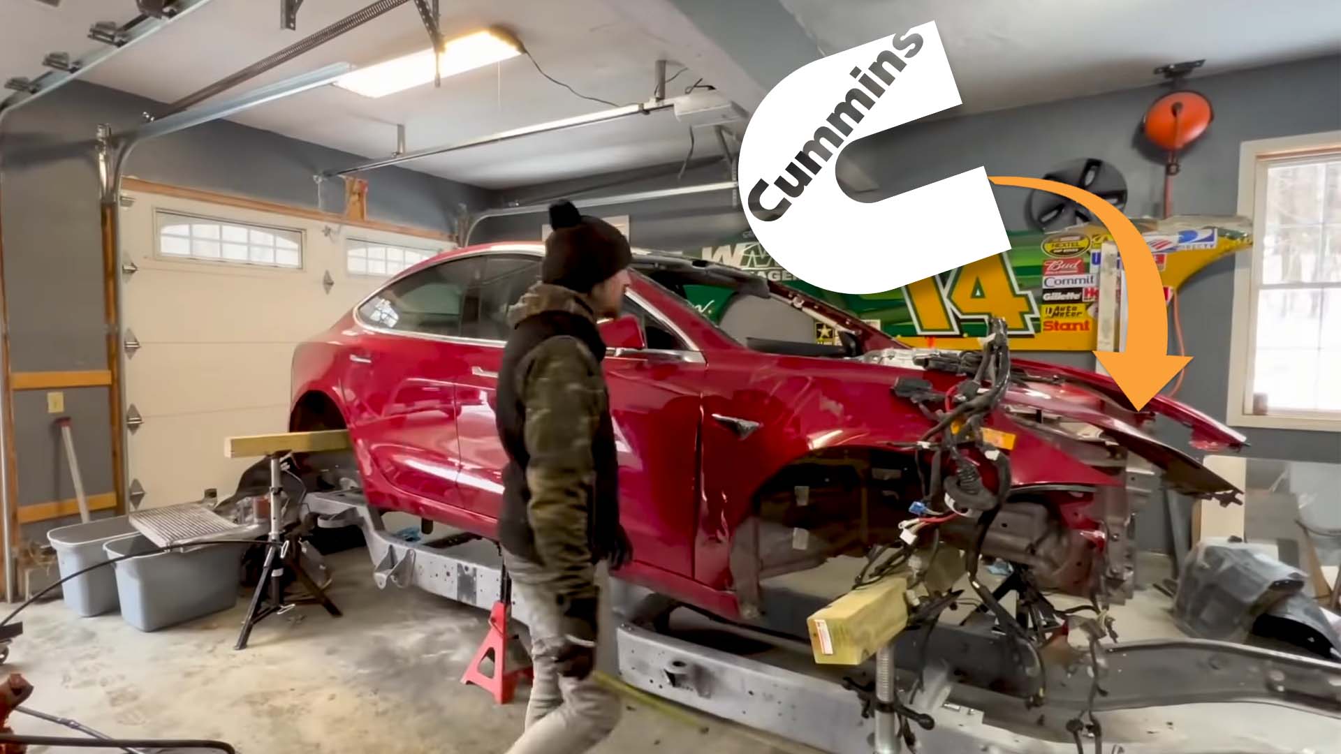 This YouTuber Is Building a Diesel Dually Tesla Model 3 to Tow 15,000 ...